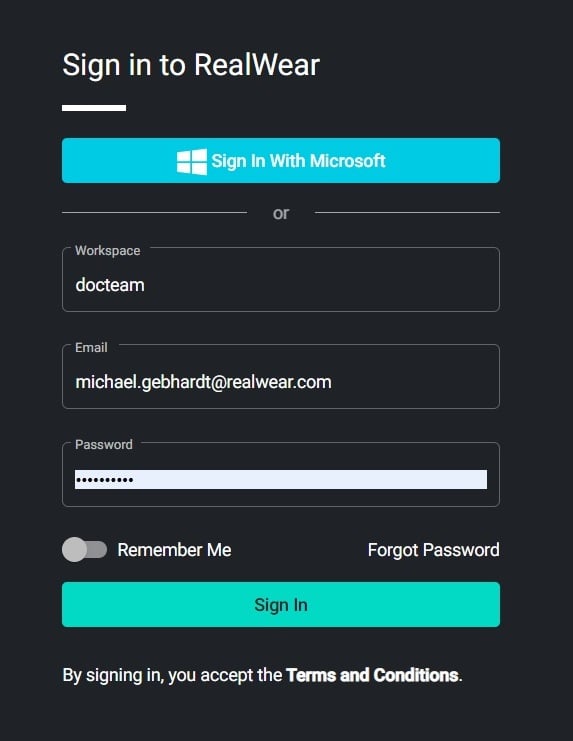 Sign Into Your Workspace