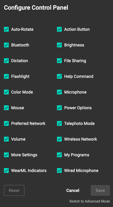 Configure – My Controls