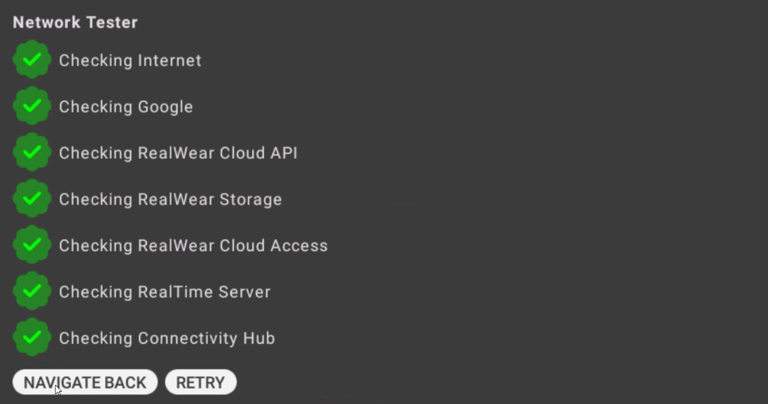 RealWear Connectivity Checker (Network Test)